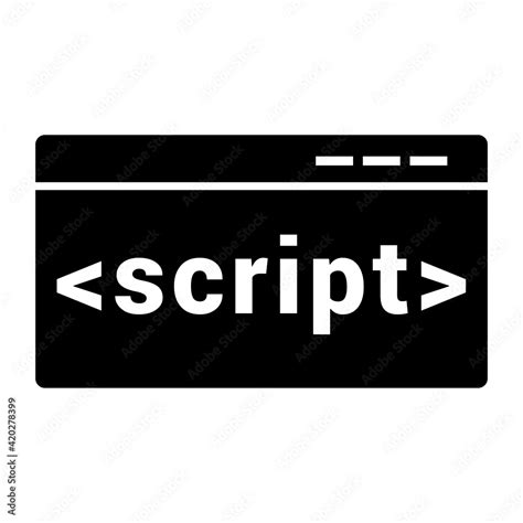 Script Code Icon Isolated On White Background Flat Style Script Code