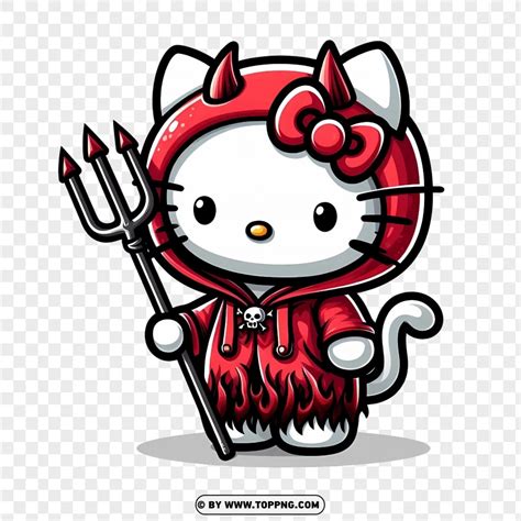 Hello Kitty Devil Costume With Trident For Halloween Toppng