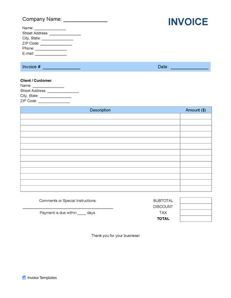 Invoice Template Pdf Free From Invoice Simple Free Blank Invoice Templates 30 Pdf Eforms