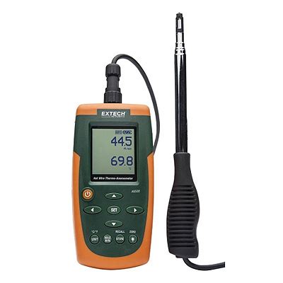 Термоанемометр с нитью накала/измеритель расхода воздуха Extech AN500 ...