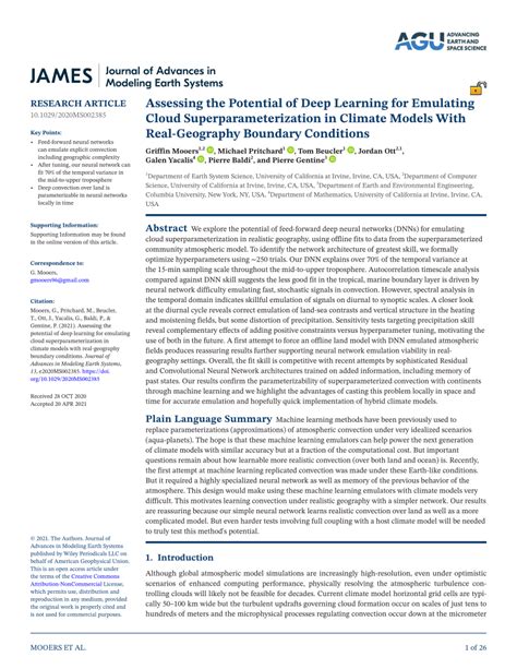 Pdf Assessing The Potential Of Deep Learning For Emulating Cloud