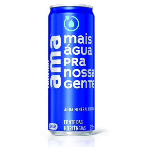 Água Mineral Ama Sem Gás Lata Sleek 350ml