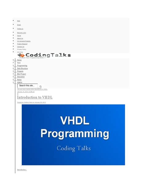 Introduction To Vhdl Search This Site Pdf Vhdl Computer
