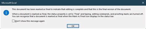 How To Mark A Workbook As Final In Excel Mark As Final