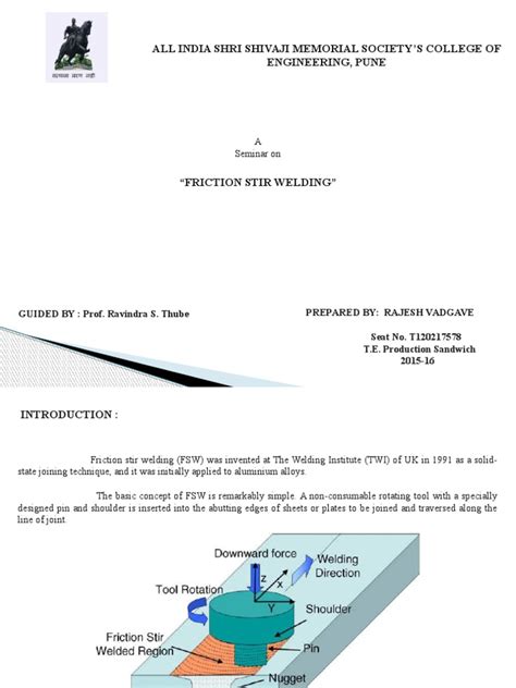 Pdf Friction Stir Welding Final Semnar Ppt Dokumentips