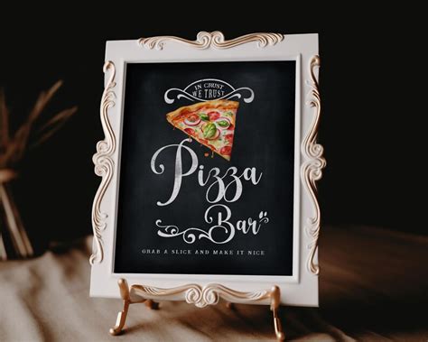 Pizza Bar Pizza Station Sign Chalkboard Printable Digital File
