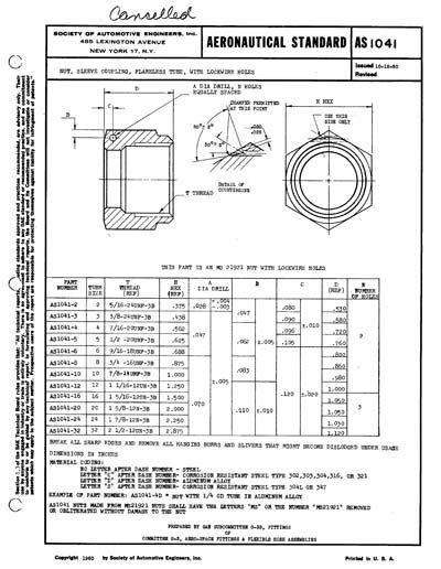 Sae As 1041 2002 Sae As1041 2002 Nut Sleeve Coupling Flareless