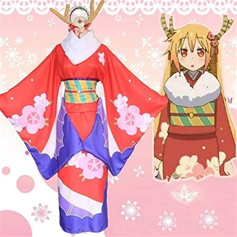 Miss Kobayashi San Dragon Maid Tohru Kimono Cosplay Costume Kobayashi