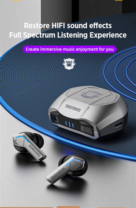 Transformers Tf T06 ชุดหูฟังบลูทูธไร้สาย Hifi ตัดเสียงรบกวน ความล่าช้า