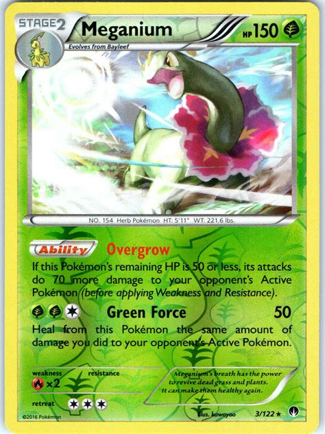 Download Green Meganium Pokemon Trading Card Wallpaper