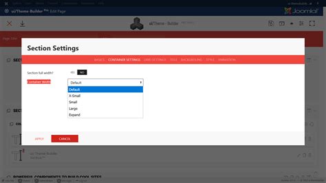 Full Width Sections Ui Theme Builder