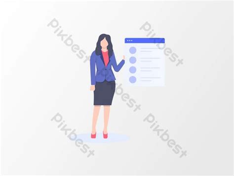 A Women Show Data Report Cartoon Vector Graphic Element PNG Images EPS Free Download Pikbest
