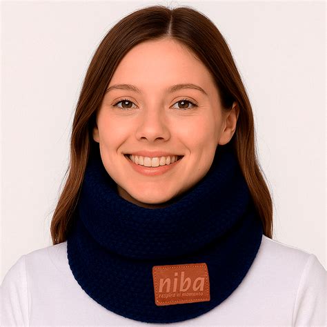 Bufanda Lana Circular Azul 2 Niba Niba Chile