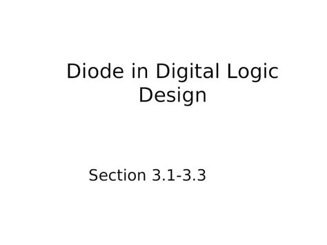 Ppt Diode In Digital Logic Design Dokumentips