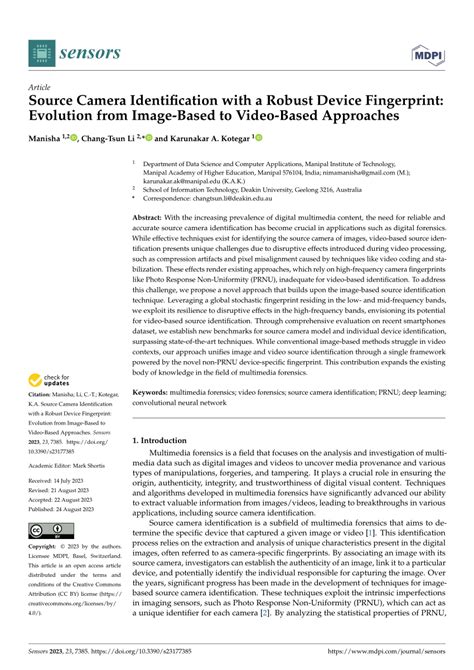 Pdf Source Camera Identification With A Robust Device Fingerprint
