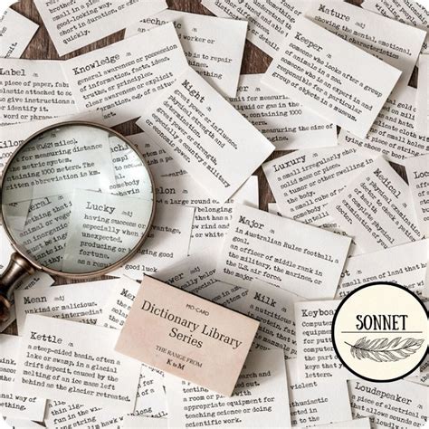 100 Pcs Retro Dictionary Library Series Vocabulary Words Aesthetic Mini