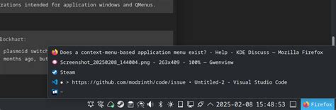 does a context menu based application menu exist help kde discuss