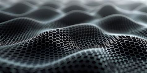 Premium Photo Metallic Wave Abstract 3d Mesh Formed By Interlocking Hexagons Evoking Graphene