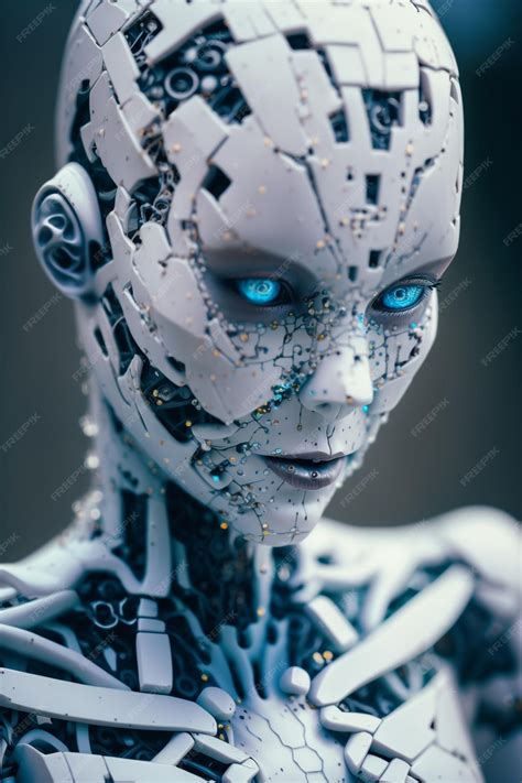 premium ai image generative ai illustration scifi futuristic humanoid