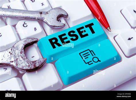 Hand Writing Sign Reset Word For Cause Device Return To Its Factory Mode Set Again Zero Start