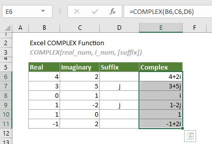 Excel COMPLEX Function