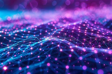 3d Network Structure Dense Grid Of Points And Connecting Lines Data Technology Theme Glowing