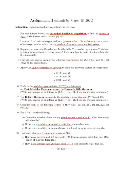 Discrete Maths Assignment 2021 Assignment 3submit By March 18 2021