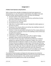 CPSC 1103 Assignment 3 Instructions Assignment 3 Problem Travel Expenses Using Functions