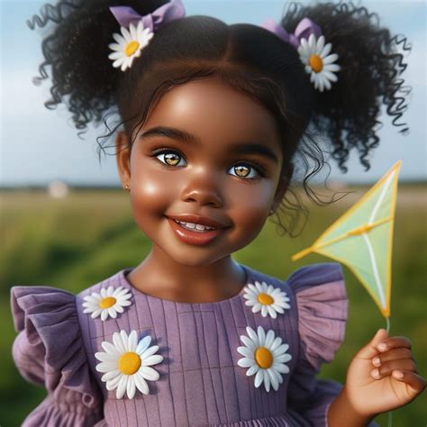 Young African Girl Flying A Lemon Kite Ai Art Generator Easy Peasyai