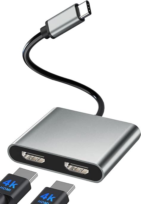 Dnkeaur Dual Monitor Adapter Hdmi Adapter For Dual Monitors Usb C To Dual Hdmi Adapter For