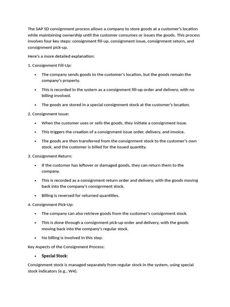 Consignment Process In Sap Pdf