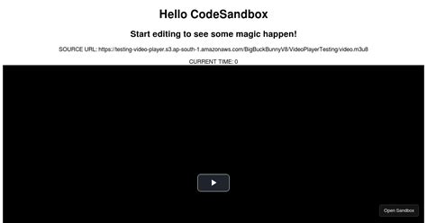 Simple React Videojs Forked Codesandbox