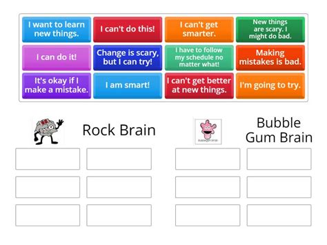 Rock Vs Bubble Gum Brain Group Sort