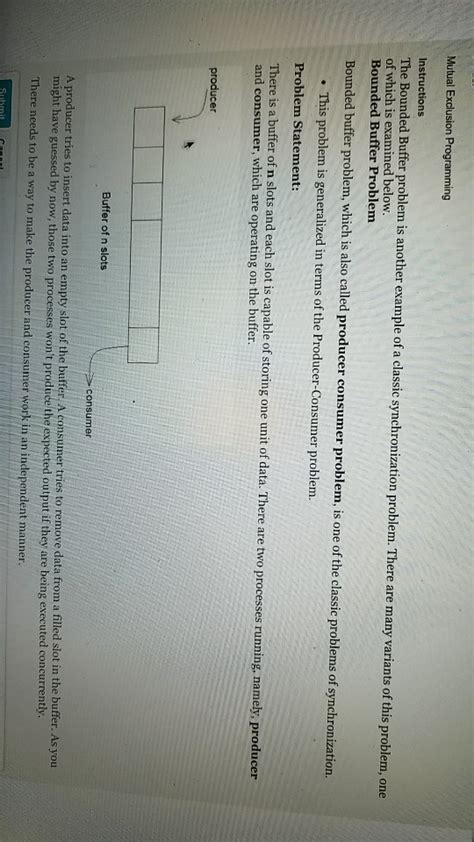 Solved Instructions The Bounded Buffer Problem Is Another