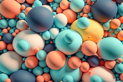 Premium Ai Image Abstract Pattern Of Various Color And Size Soft Spheres Generative Ai