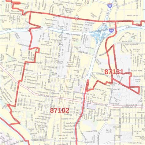 Area Code Map Albuquerque