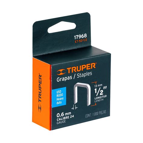 Caja De 1000 Grapas De 1 2″ Et 50 Truper 17968 Ferreservicios Del