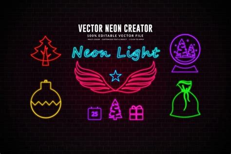 Premium Vector Easy Neon Light Glow Effect Work With Shape And Text