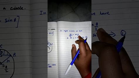 Area Of Minor Segment Of A Circle Formula Youtube