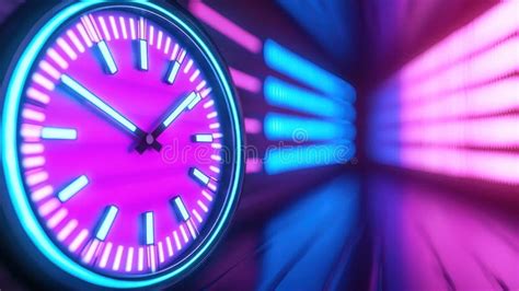 Vibrant Clock With Luminous Patterns Creates Mesmerizing Effect Stock Image Image Of Visual