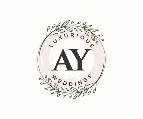 Ay Initials Letter Wedding Monogram Logos Template Hand Drawn Modern