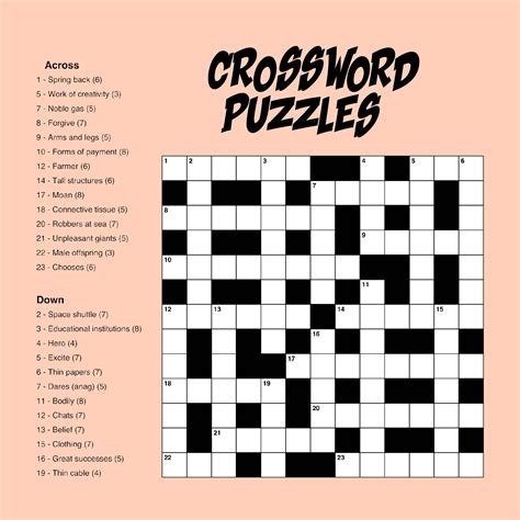 Large Print Easy Crossword Puzzles 10 Free Pdf Printables Printablee