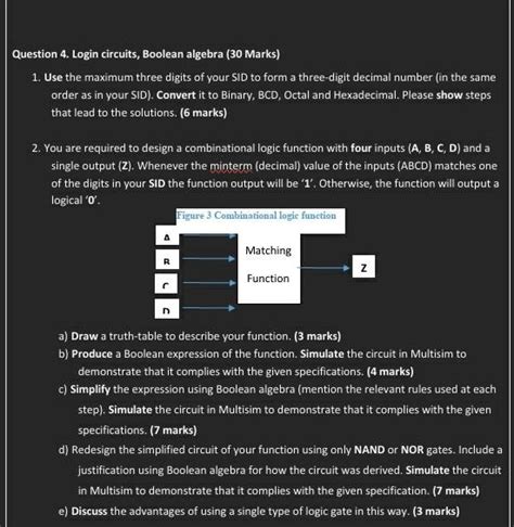 Solved Luestion Login Circuits Boolean Algebra Chegg