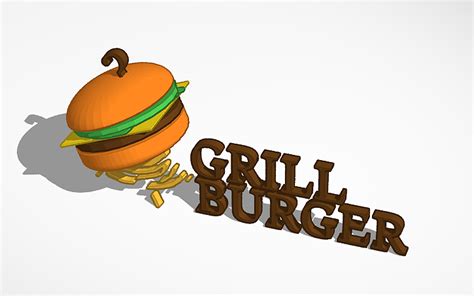 3d Design Grill Burger Tinkercad
