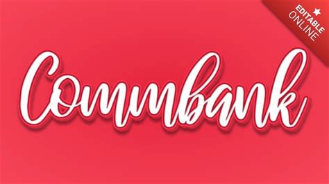 Commbank Red Love 3d Text Effect Generator
