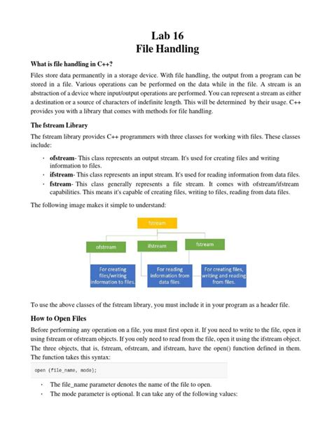 pf lab 16 file handling pdf computer file object oriented programming