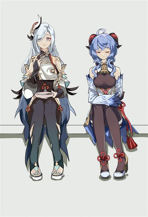 Ganyu And Shenhe Genshin Impact Drawn By Long Wind Danbooru