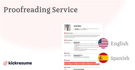 Proofreading Service Resume And Cover Letter Kickresume
