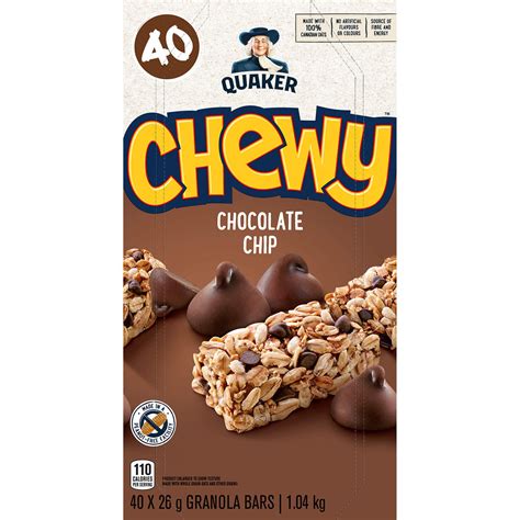 Quaker Chewy Chocolate Chip Granola Bars Peanut Free 40 Count