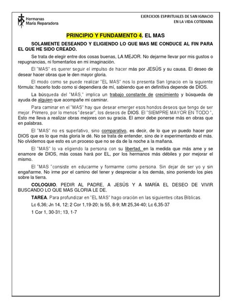 Principio Y Fundamento Iv El Magis Pdf